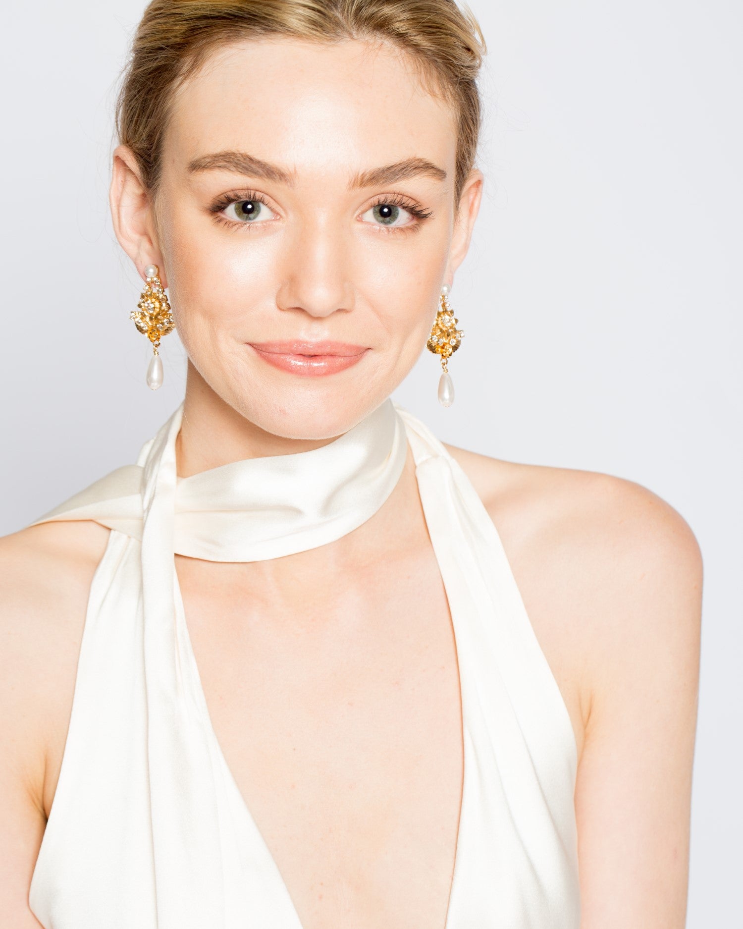 Violette Earrings - Crystal and pearl chandelier earrings by Nikki Witt
